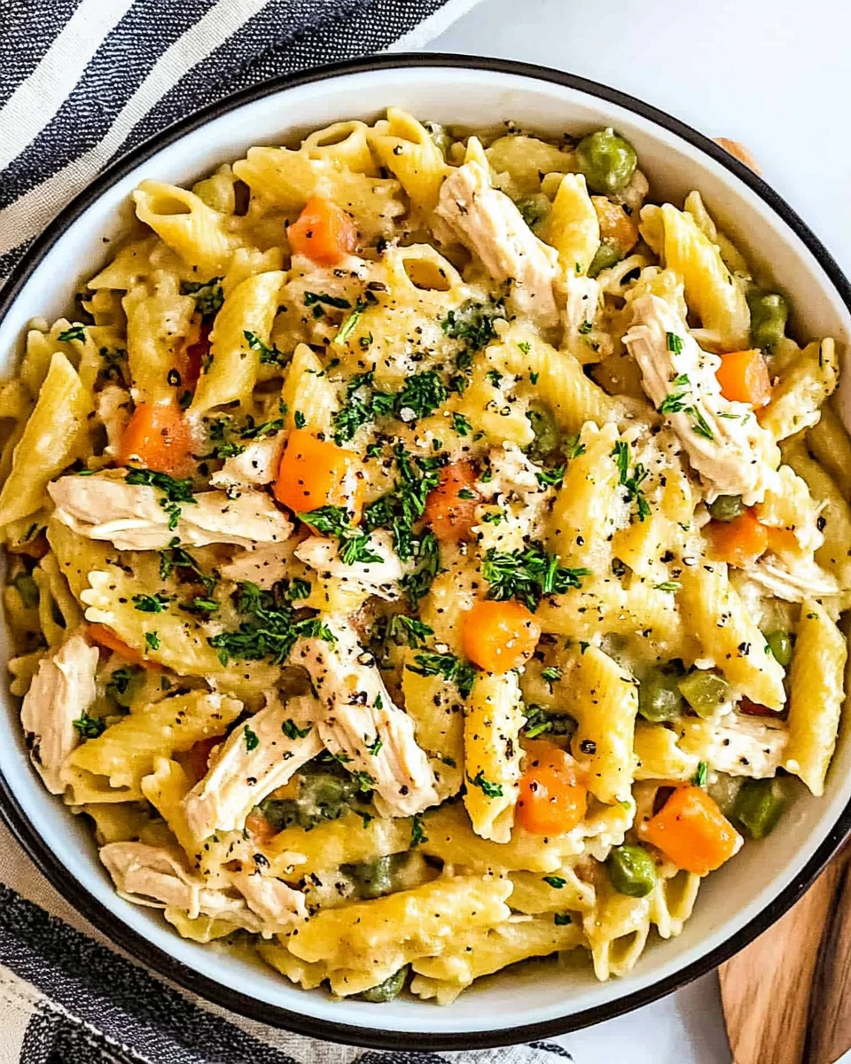 Easy Chicken Pot Pie Pasta Recipe