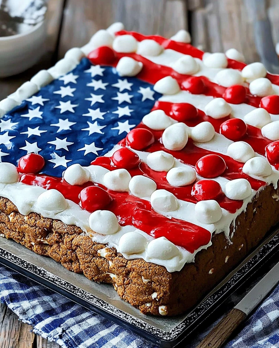 Easy American Flag Cookie Cake