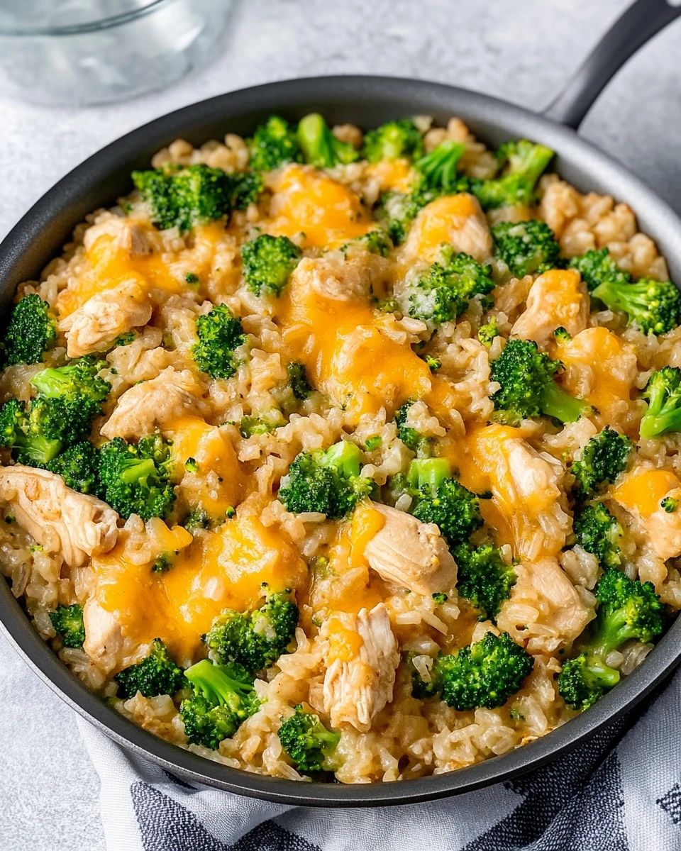 Quick One Pan Cheesy Chicken Broccoli and Rice Recipe