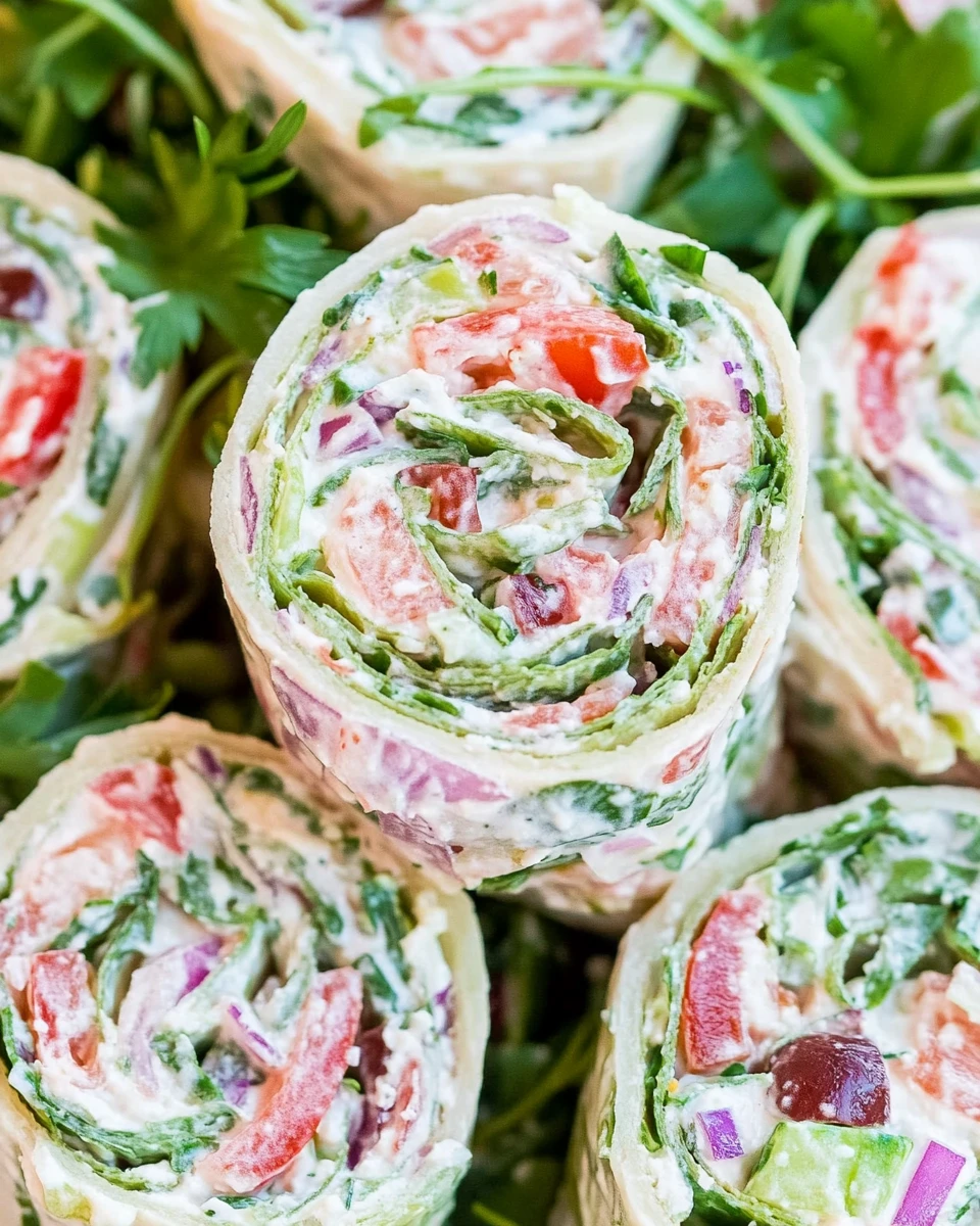 Quick Greek Salad Pinwheels Recipe