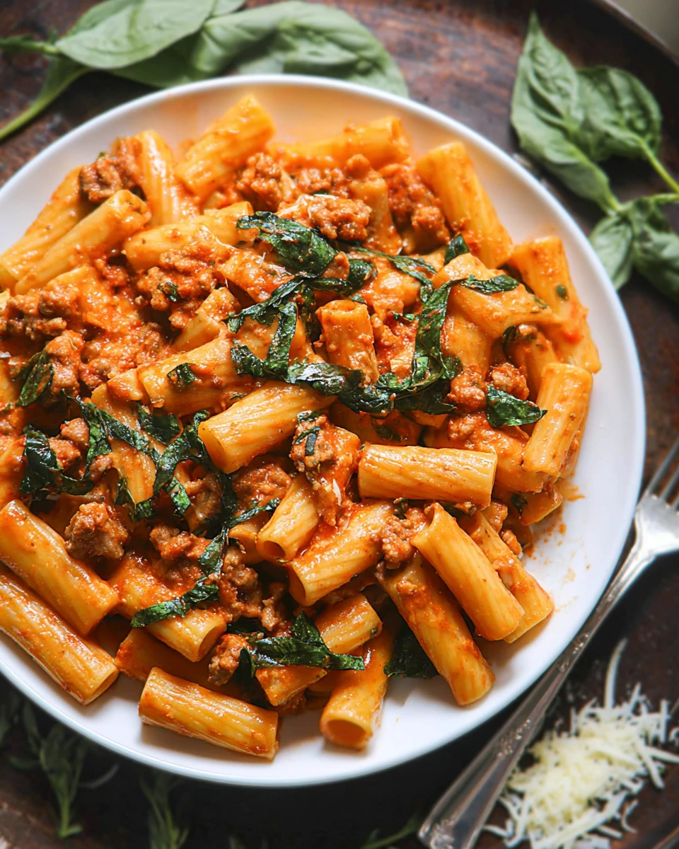 Quick Creamy Sausage Rigatoni Recipe