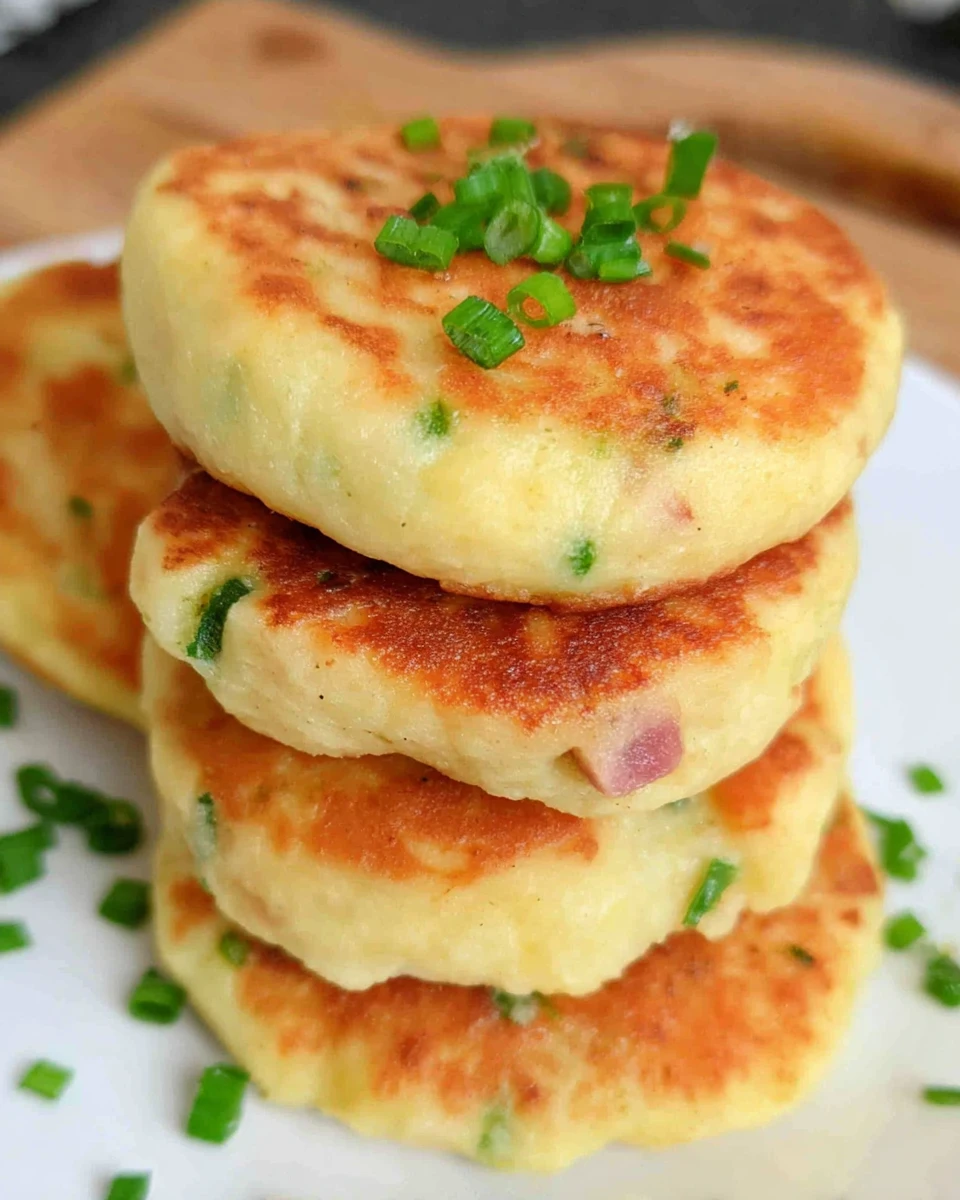 Quick Ham and Cheese Mashed Potato Cakes