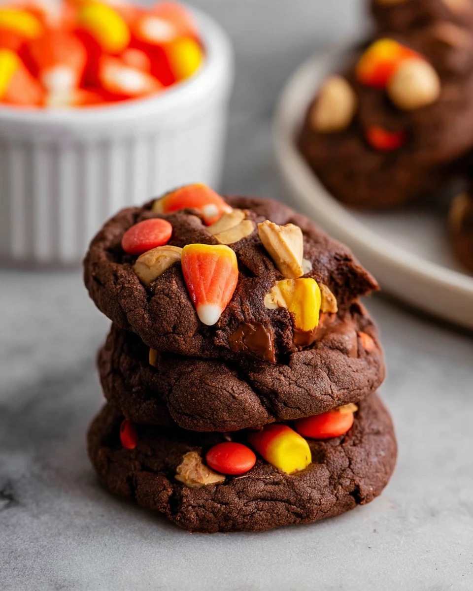 Quick Chocolate Candy Corn Cookies Recipe
