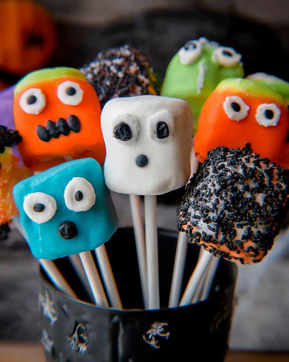 Quick Halloween Marshmallow Pops Recipe