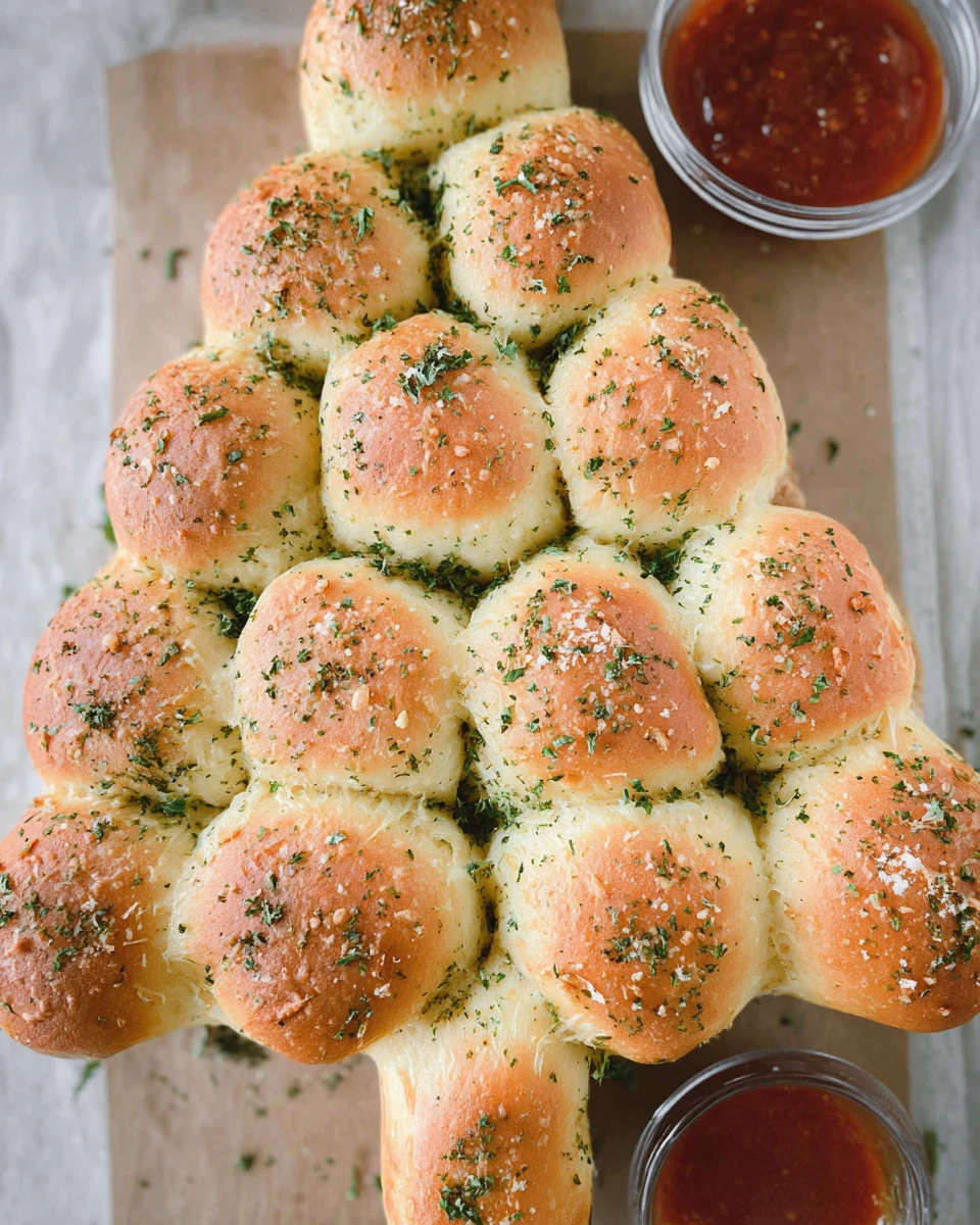 Best Christmas Tree Garlic Pull-Apart Rolls Recipe